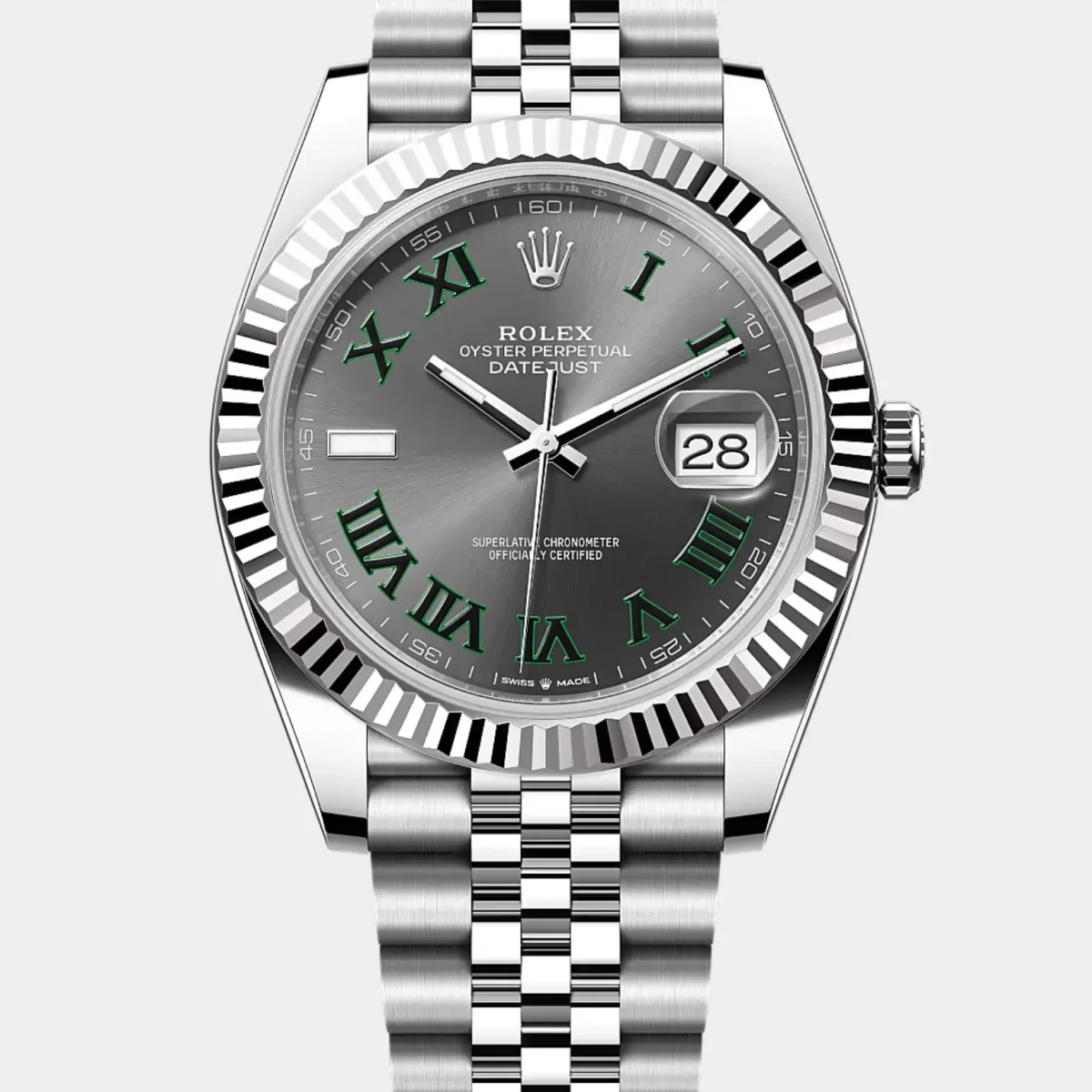 Rolex Datejust Wimbledon Stainless Steel Slate Dial Jubilee