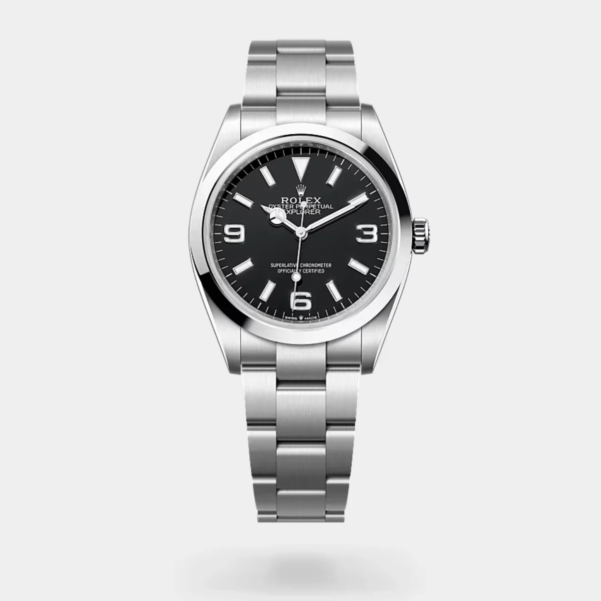 Rolex Explorer I Black Dial Steel Watch For Men - Rolex Watch