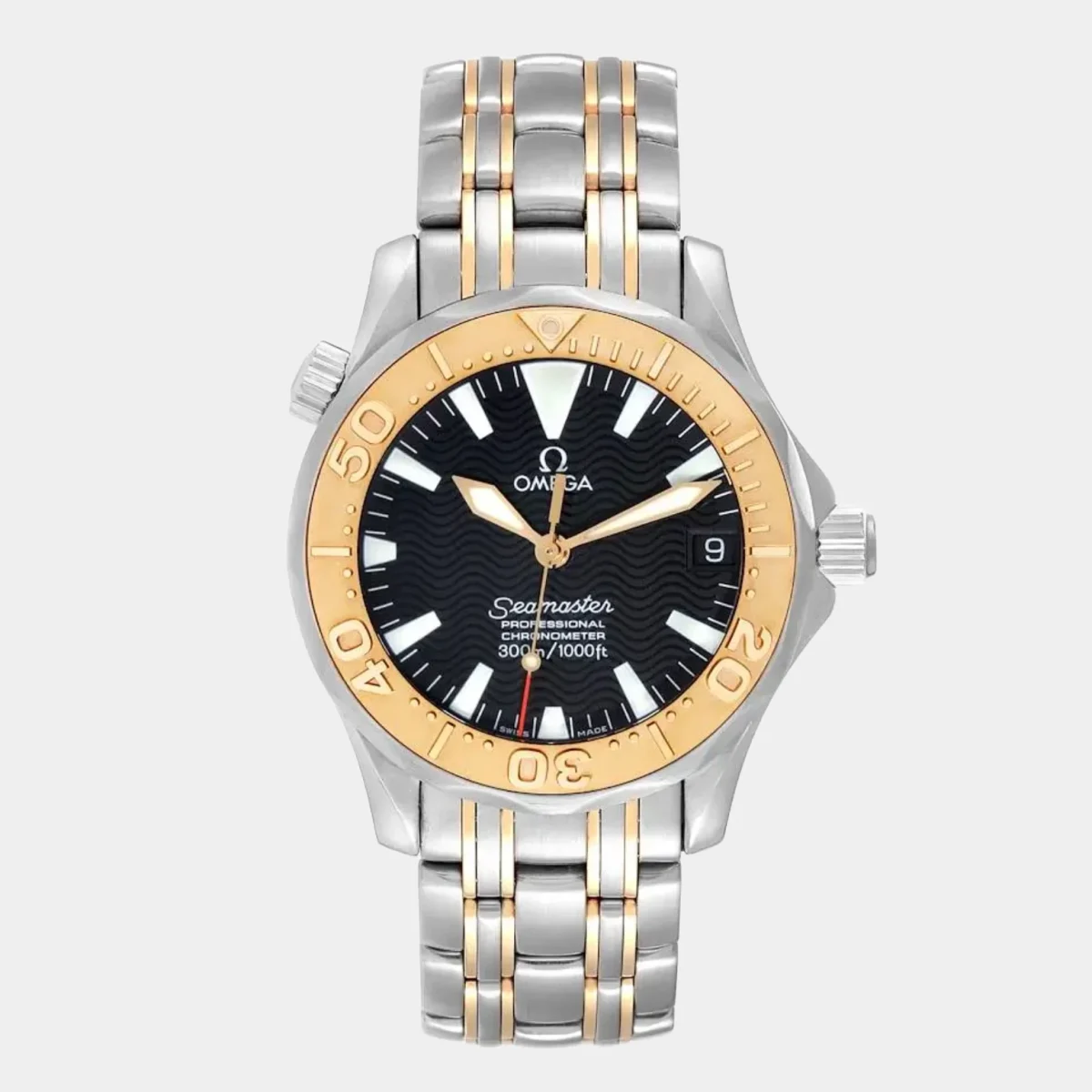 Omega Seamaster 36 Midsize Two-Tune Black Dial Steel Watch