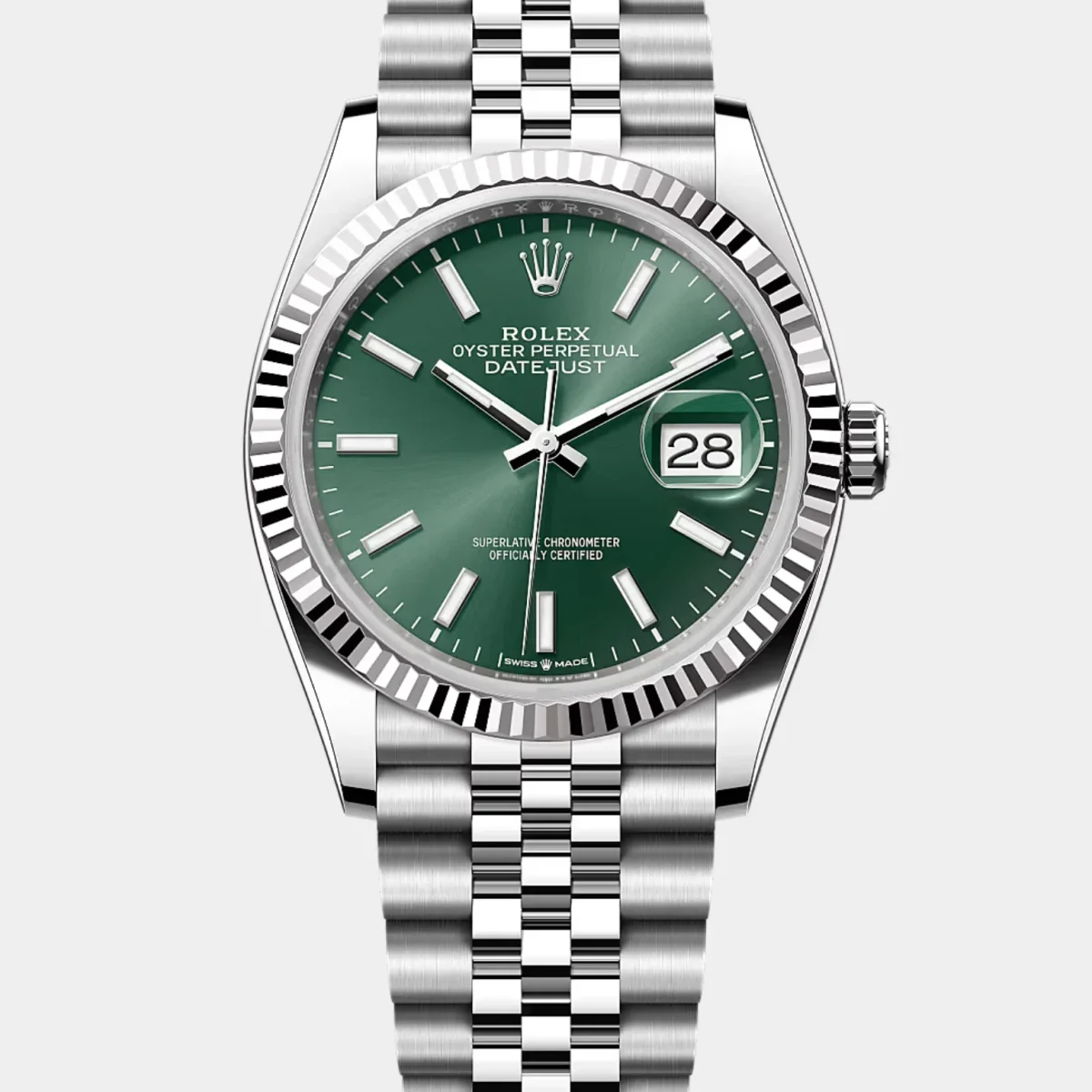 Rolex Datejust Stainless Steel Green Dial Jubilee - Mint Green Dial