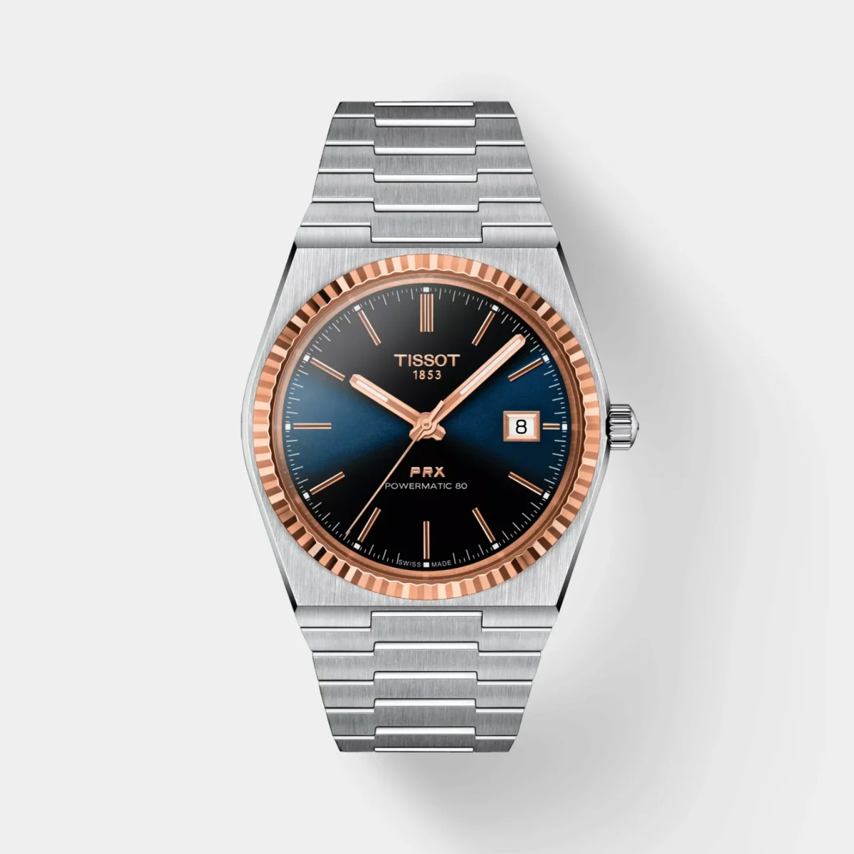 PRX Silver & Rose Gold Stainless Steel Watch - Tissot Watches