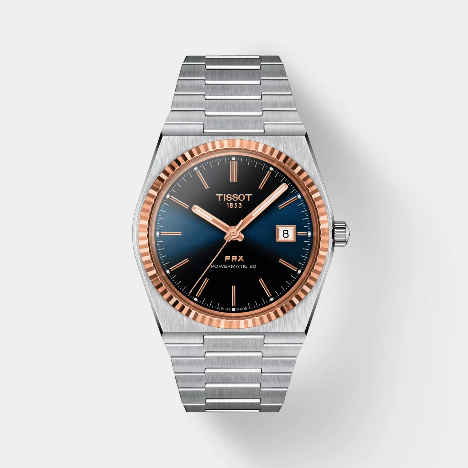 PRX Silver & Rose Gold Stainless Steel Watch - Tissot Watches